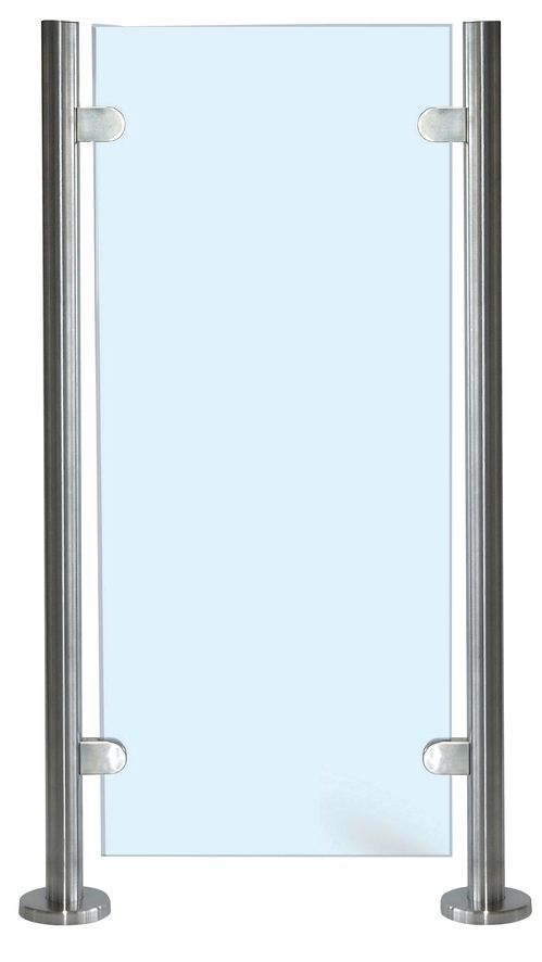 Poteau inox pose sur dalle Configuration pleine tout hauteur - Foussier