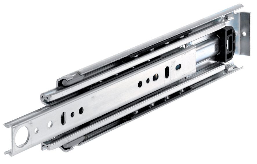 Glissière télescopique DP 9301-E Course 100% - Zingué brillant - Foussier