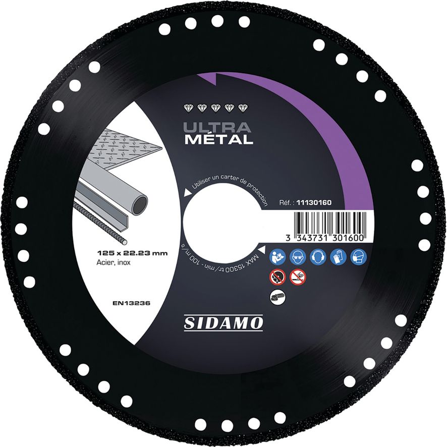 Disque diamant matériau composite, fibre de carbone, acier - Foussier